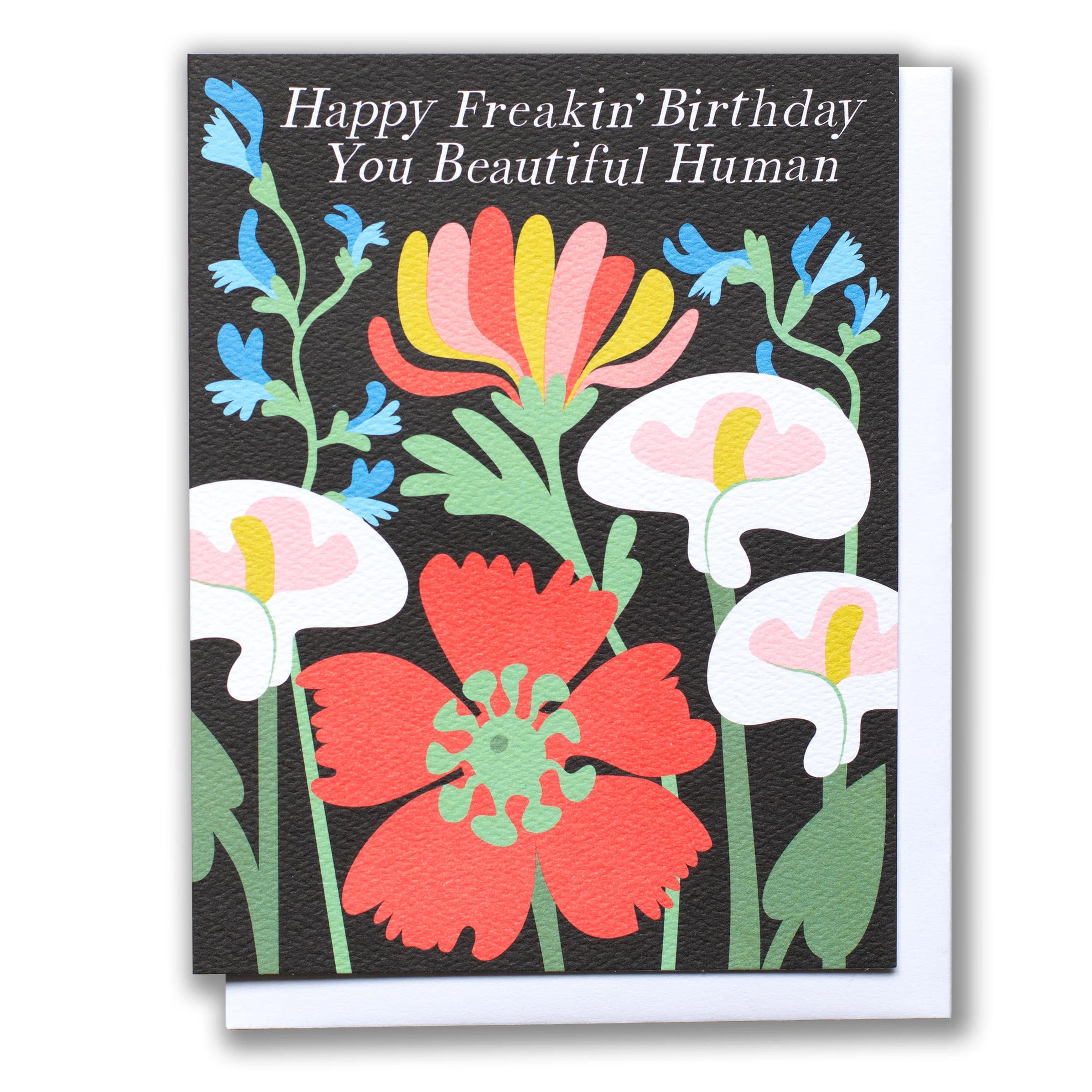 Beautiful Poppy Happy Freakin' Birthday Greeting Card – Collage Collage