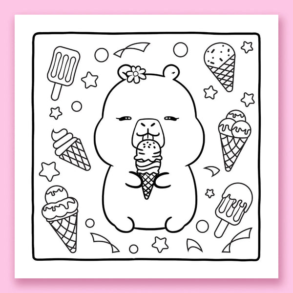 Capybara Bubble Tea: A Coloring Book by Helen H. Wu – Collage Collage
