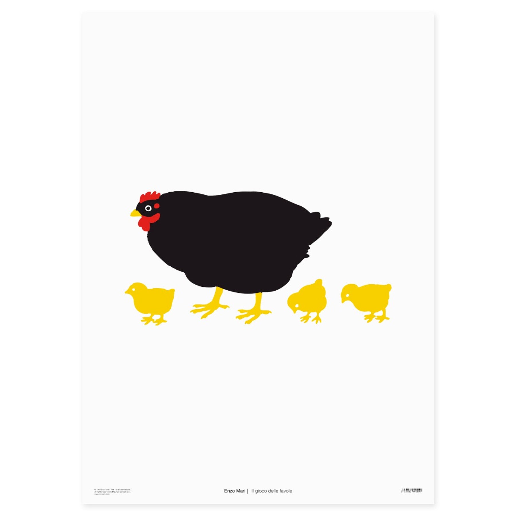 Enzo Mari Poster "Hen, The Fable Game" – Collage Collage
