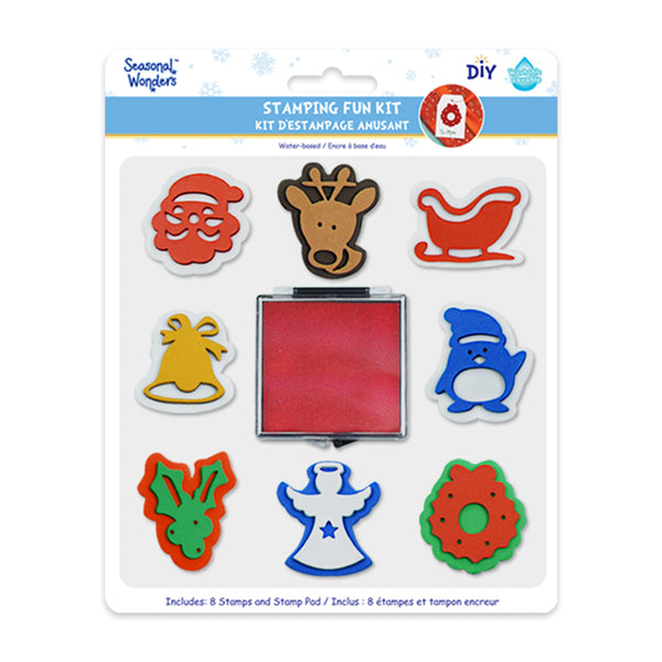 Holiday Stamping Fun Kit with 8 Stamps + Stamp Pad – Collage Collage