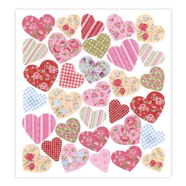 Patterned Hearts Dazzle Stickers – Collage Collage