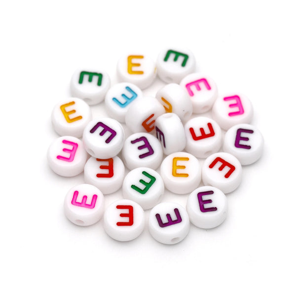 Round Alphabet Beads - Letter E – Collage Collage