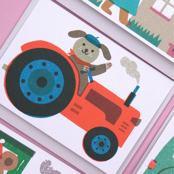 Tractor Mini A7 Card – Collage Collage