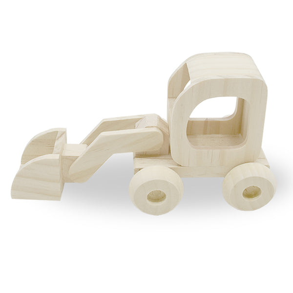 Wooden Paintable Bulldozer with Moving Wheels – Collage Collage