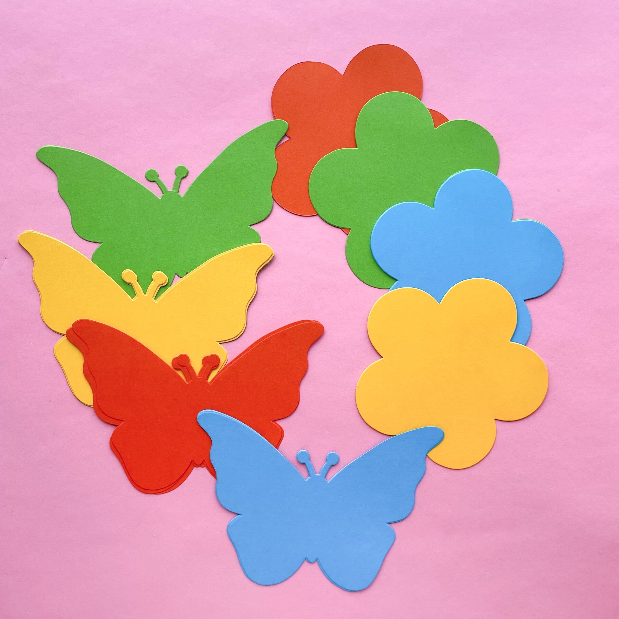 Butterfly and Flower Paper Shapes – Collage Collage